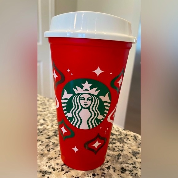 Starbucks | Dining | Starbucks Christmas Red Reusable Hot Cold Cup ...